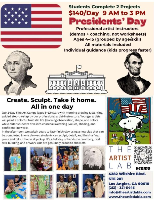 The Artist Lab + Education - Presidents Day art camp Los Angeles